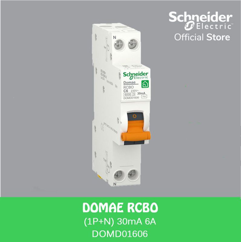SCHNEIDER RCBO-SLIM DOMAE 1P+N-30mA 6A DOM12520 / DOMD01606