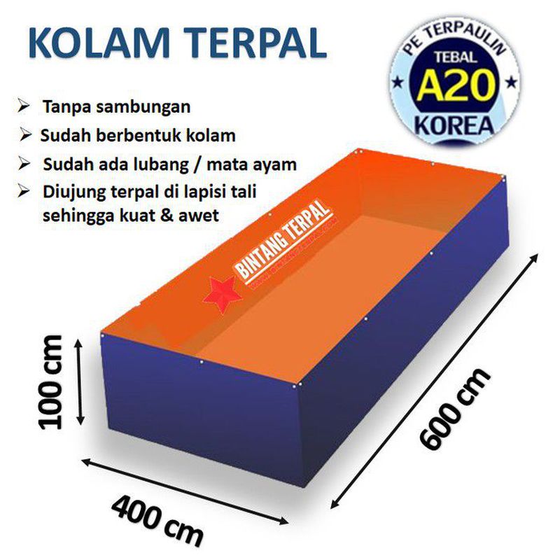 Terpal Lele 4 x 3 x 1,5 meter