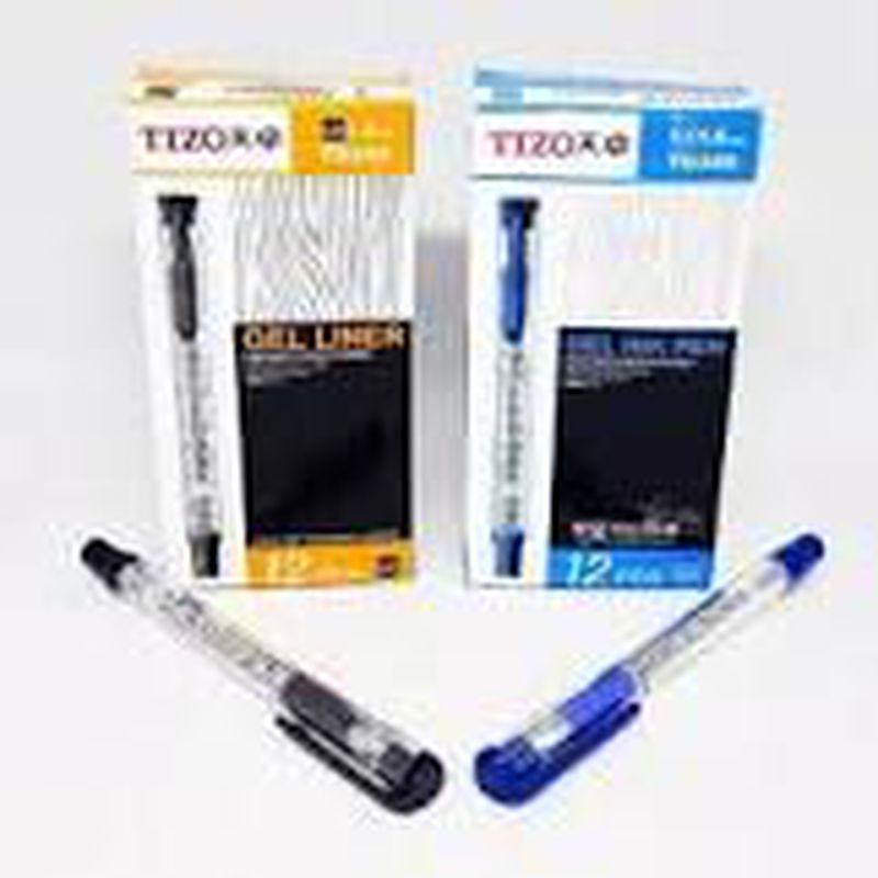 Pulpen Gel Tizo TG 340 1.0 isi 12 Tanda Tangan Hitam Pen Ball Point ...