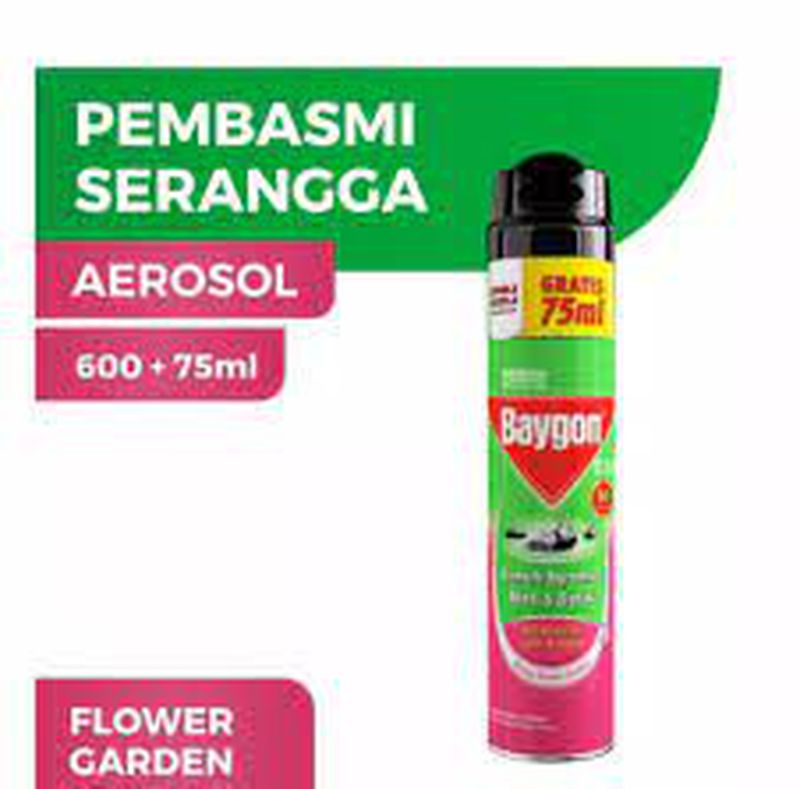 BAYGON AEROSOL FLOWER GARDEN/NATURAL ORANGE 600 mL
