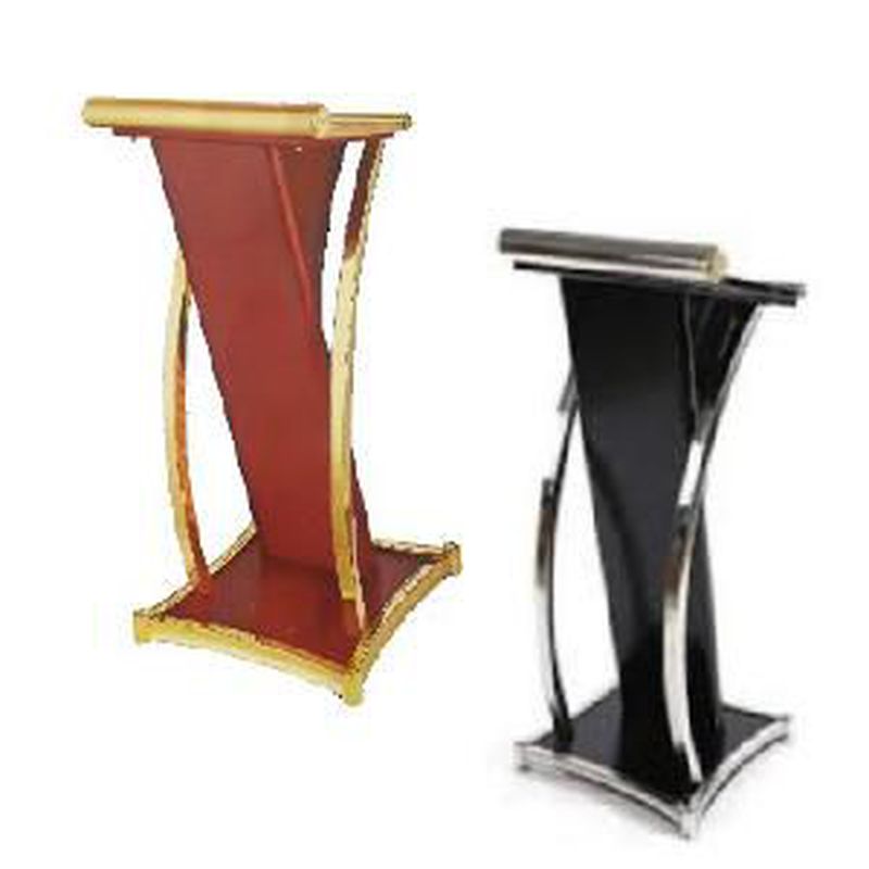 Podium Minimalis Jati Stainless - Hitam