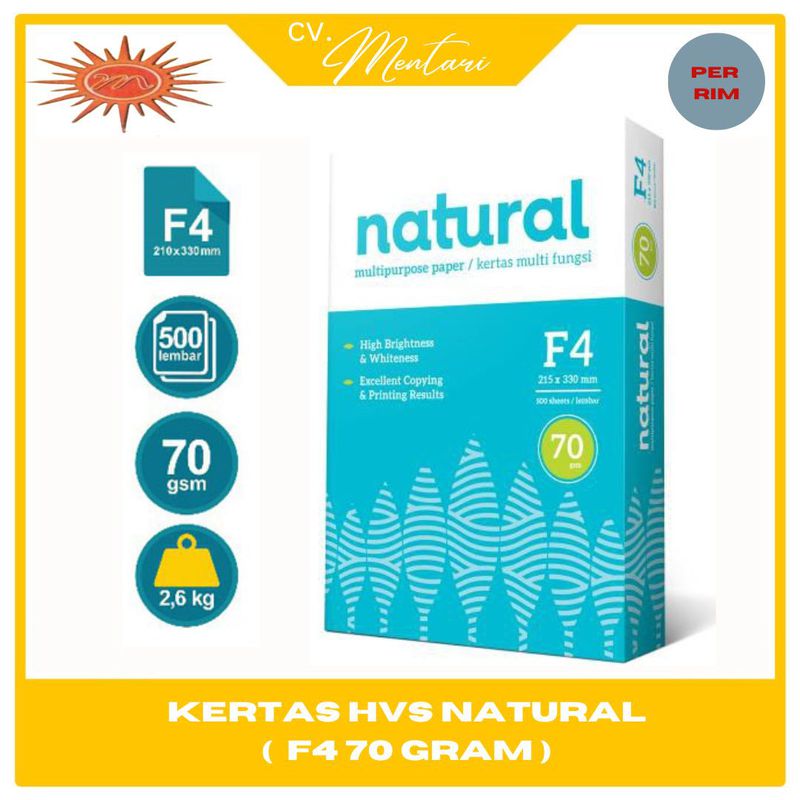 KERTAS HVS F4 70 GRAM (PER RIM)