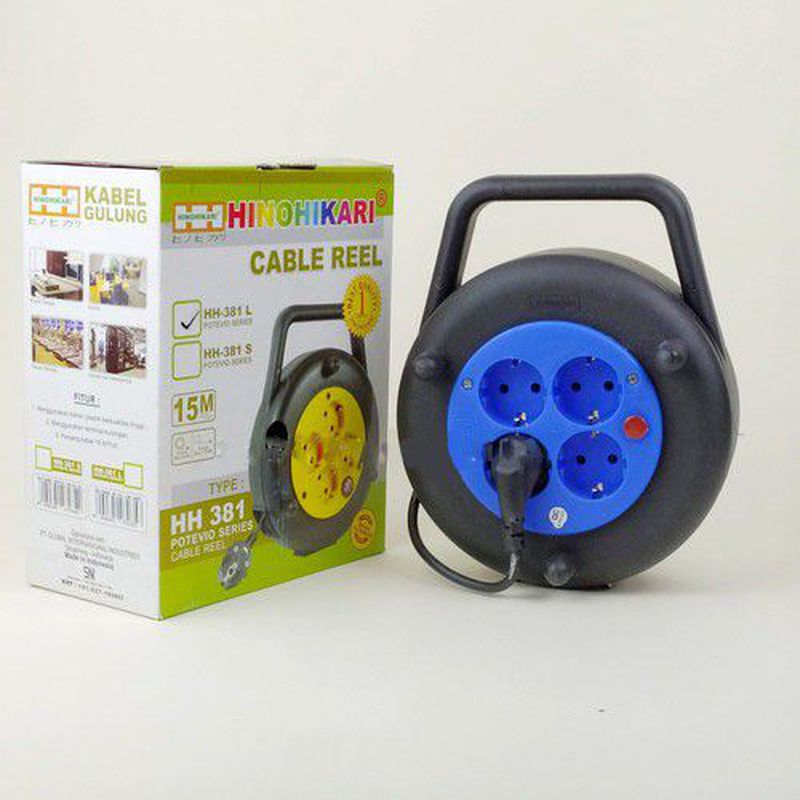 Box Kabel Gulung/Kabel Roll Hinohikari 15m Full SNI 381L Cable Reel