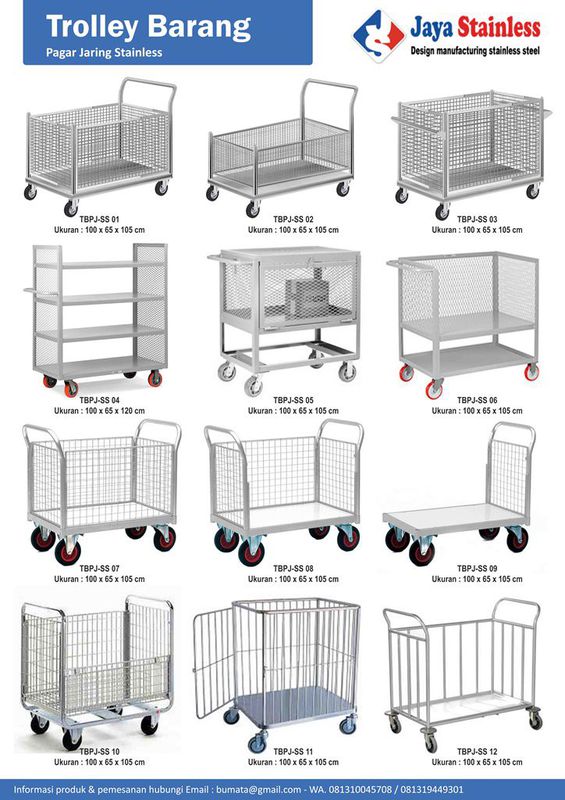 Trolley Barang Pagar Jaring Stainless (TBPJ-SS) - TBPJS-08