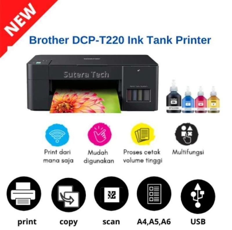 Printer Brother DCP-T220 FUNCTIONSPrint,Scan,CopyPRINTER TYPEInkjet ...