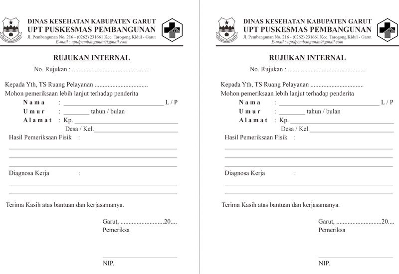 Cetak FORM Surat Rujukan Internal