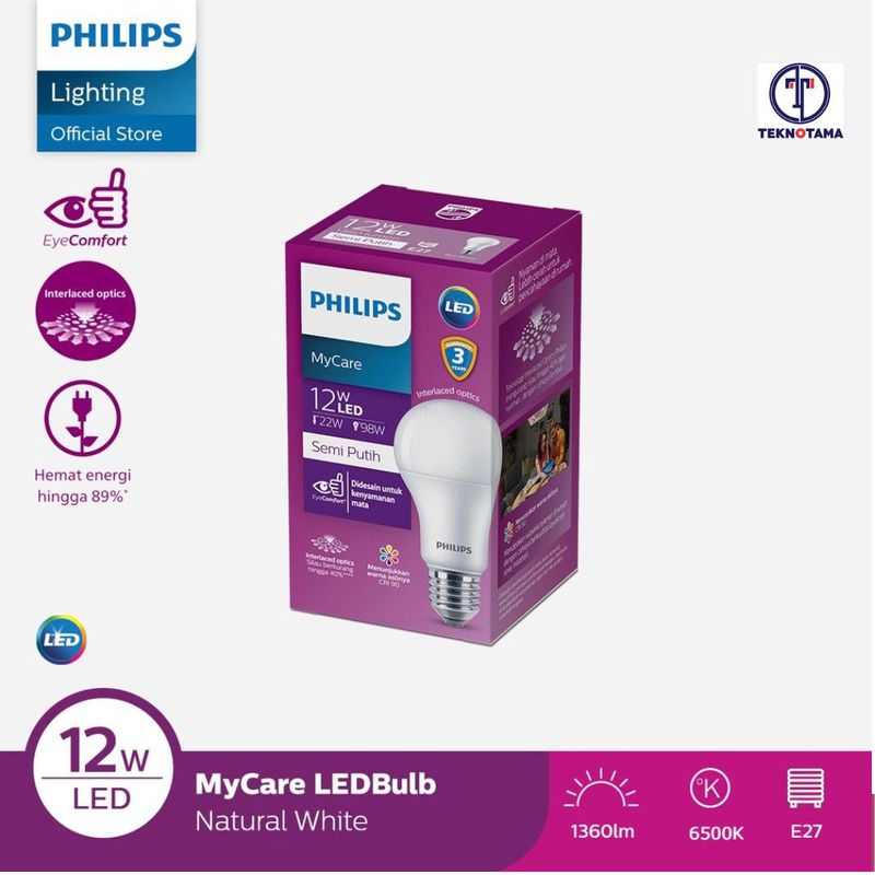 LAMPU LED PHILIPS 12 WATT (Single Pack / Multi Pack) - Multi Pack
