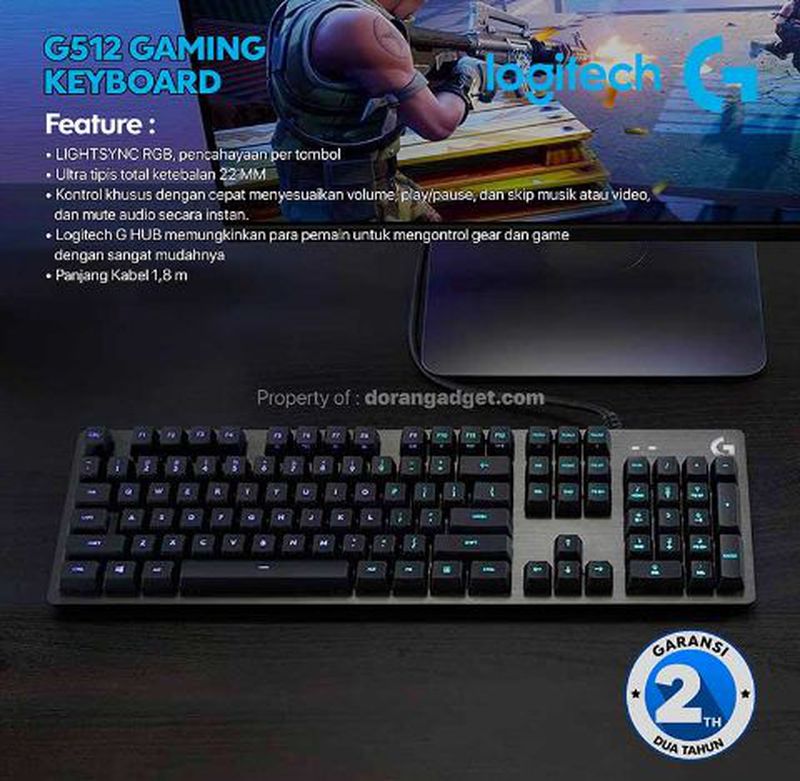 Logi G Logitech Keyboard kabel G512