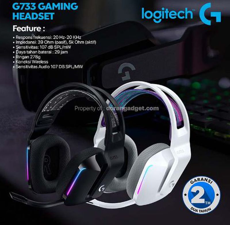Logi G Logitech Headphone Wireless G733 - Putih