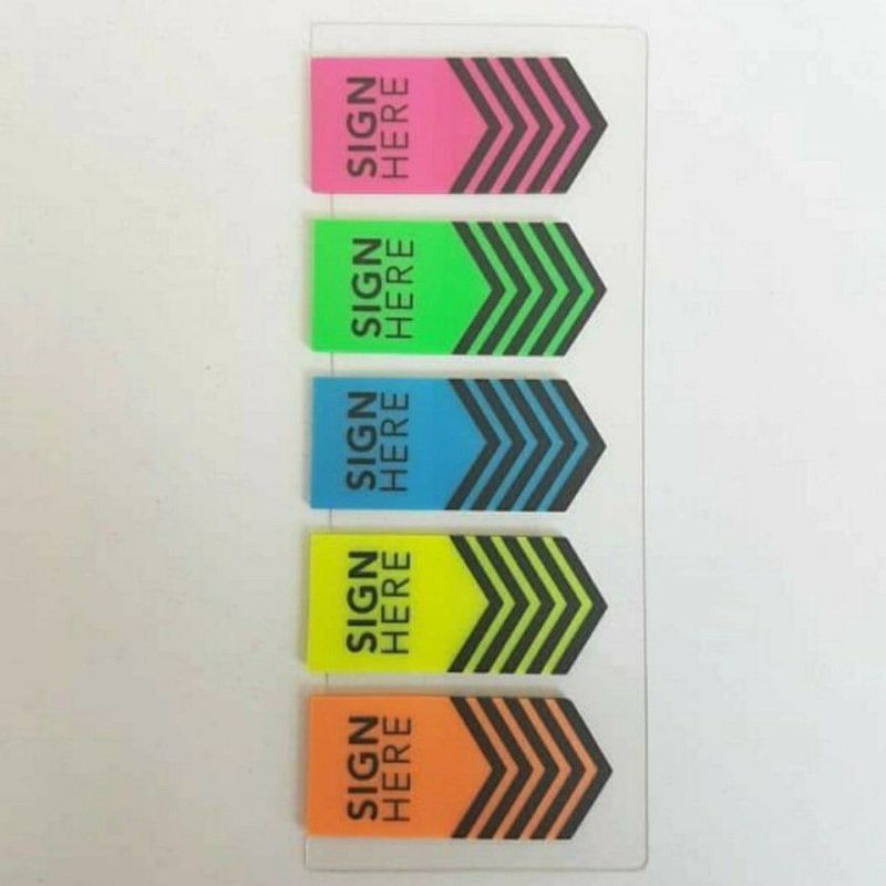 sign here Pembatas dan Penanda Buku Bahan Kertas / Plastik
