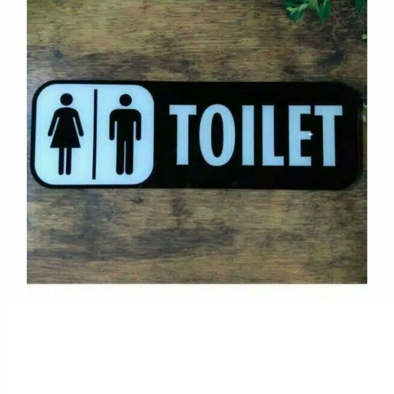 Papan Akrilik Tanda Tulisan Toilet Acrylic 30x10 Bisa Request Warna