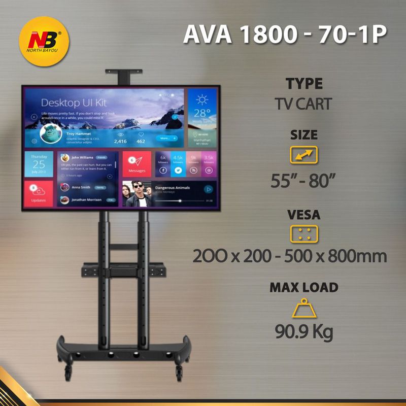 NORTH BAYOU BRACKET STANDING TV DAN MONITOR 55 -80 INCH NORTH BAYOU AVA ...