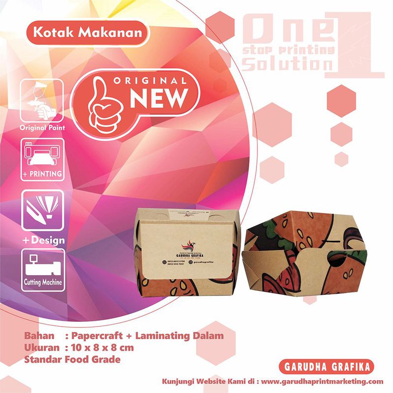 Kemasan Makanan Standar Foodgrade Bahan Papercraft - 20x20x10 Cm