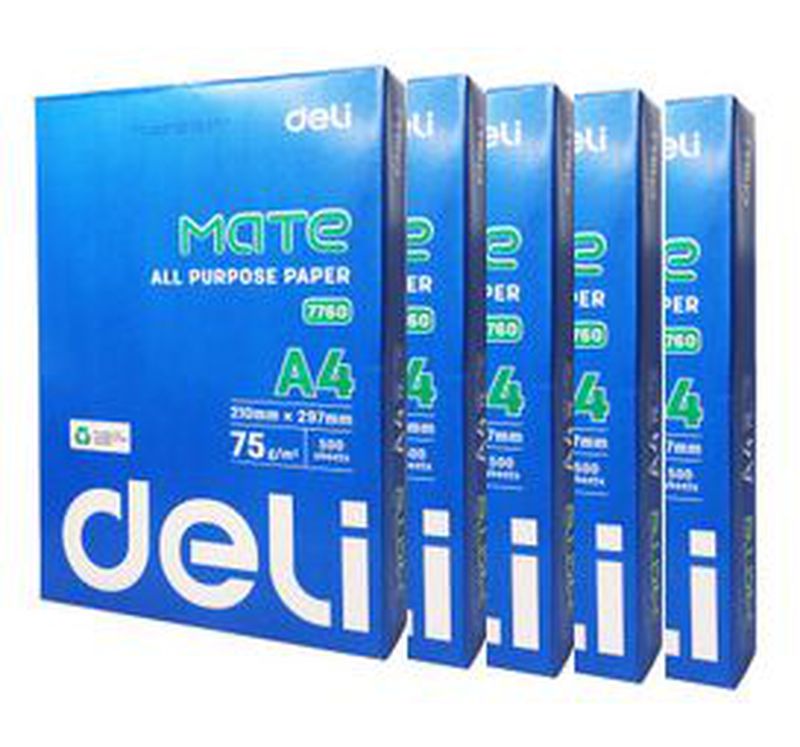 Deli Kertas HVS A4 75 Gsm [1 Dus / 5 Rim]