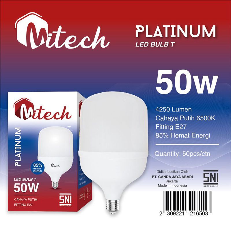 Lampu LED Mitech Platinum T Bulb 50 Watt
