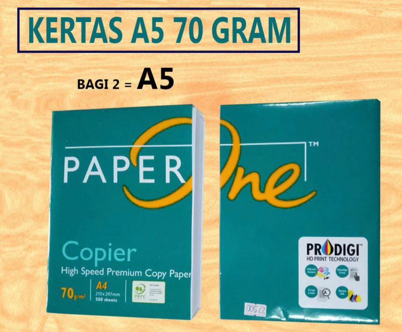 KERTAS HVS A5 70 GMS PAPER ONE