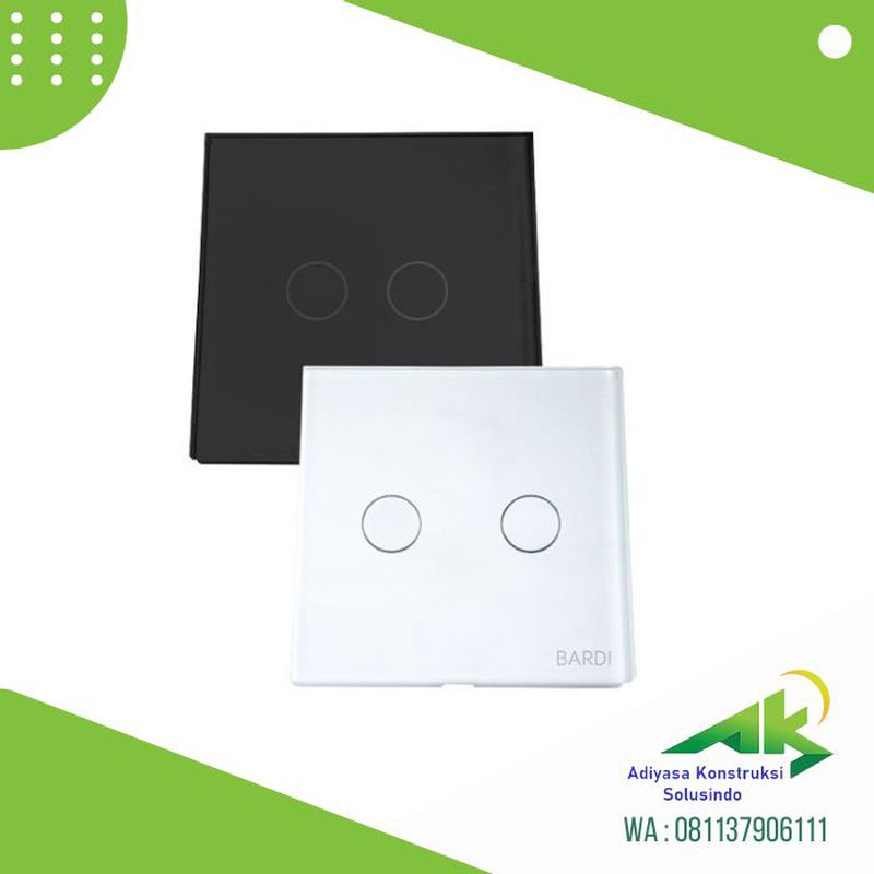 BARDI Wall Switch EU 2 Gang – White/Black