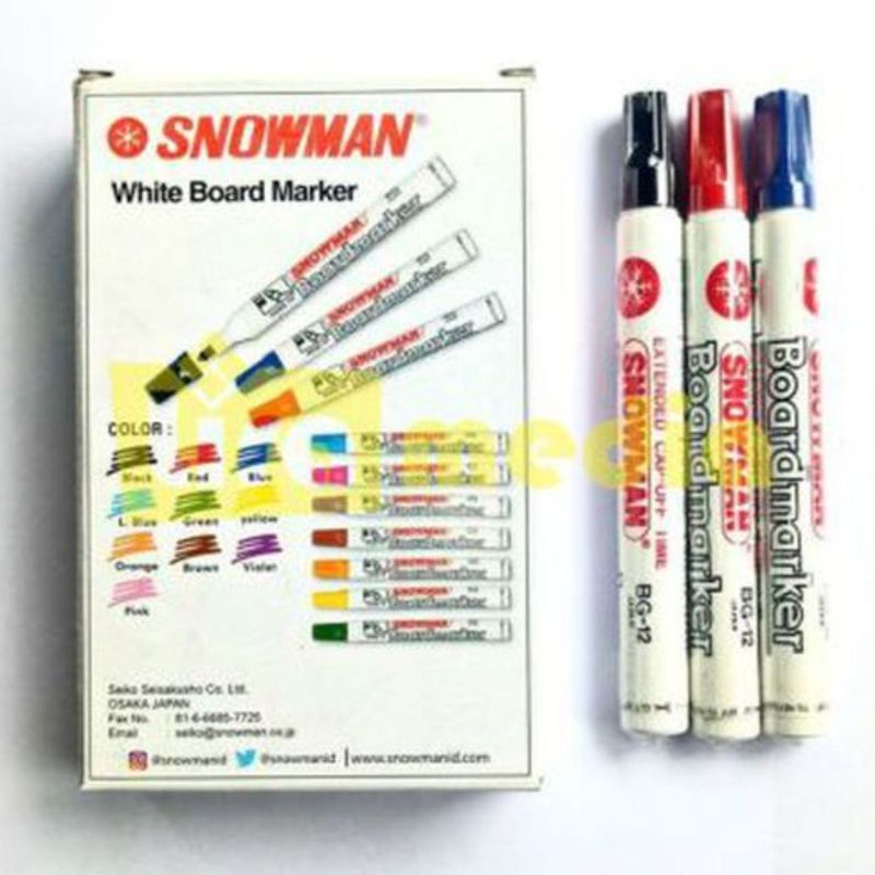 Spidol White Board Snowman (Satuan) - Merah
