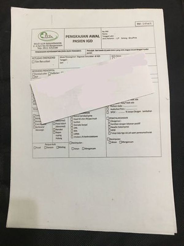 Lampiran Isi Status Rawat Inap - RM 1.4 hal 1 warna - Pengkajian Awal ...