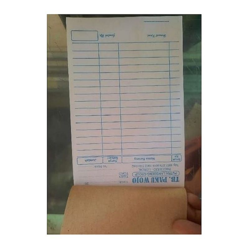 cetak costum nota kontan kecil