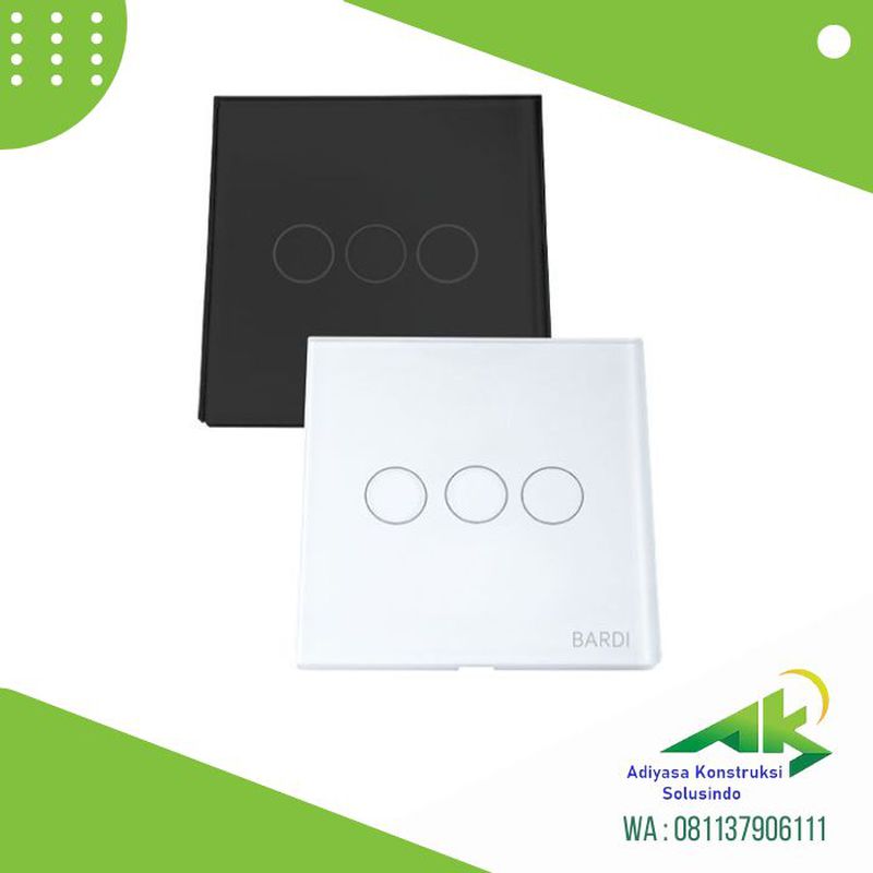 BARDI Wall Switch EU 3 Gang – White/Black