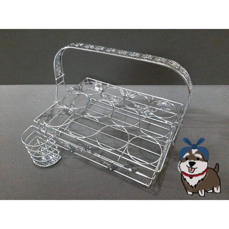 Tempat air gelas kemasan tempat gelas besi/stainles