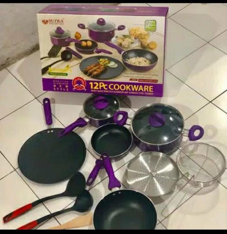 Supra Panci Teflon Cookware Set 12pcs