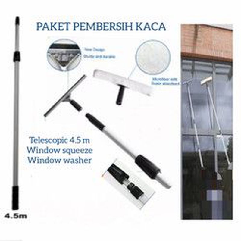 Alat Pel Stick 3 meter wiper kain kaca 35 cm