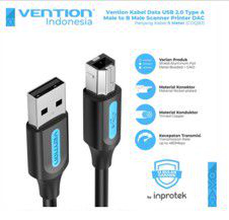 Vention 5M Kabel Data USB 2.0 Type A Male to B Male Scanner Printer