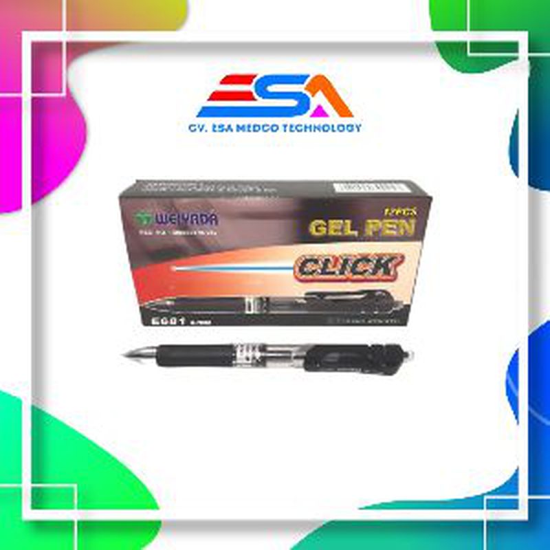 BALLPOINT / PULPEN GEL WEIYADA E681 0.7MM WARNA HITAM