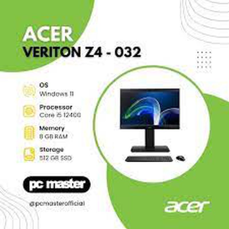 Acer Veriton Z4 - Core i5-12400 8GB 512GB SSD Windows 11 Pc All in One