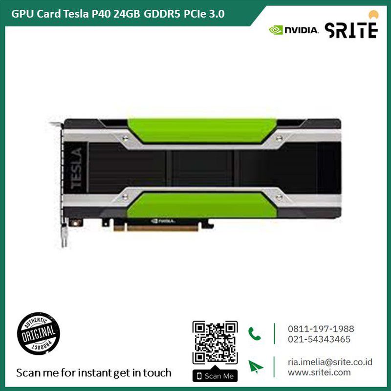 NVIDIA Tesla P40 24GB GDDR5 PCIe 3.0 - Passive Cooling