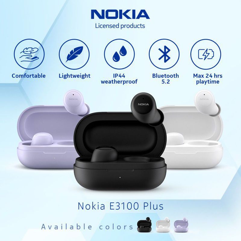 Nokia E3100 Plus True Wireless Earbuds Bluetooth Earphone TWS HD - Ungu