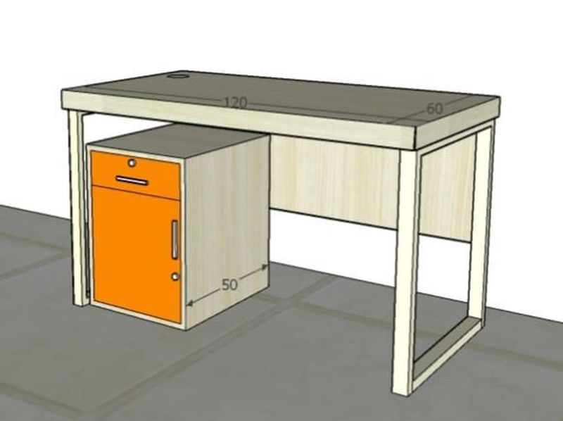 Meja kerja staf 1 kursi