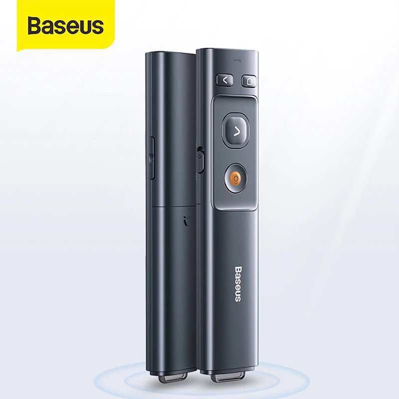 BASEUS Wireless Presenter Green Laser Pointer Charging Orange Dot-Gray