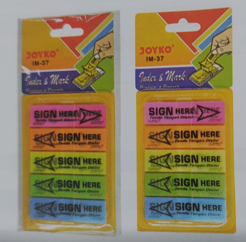 Index and Mark Merk Joyko/stick note Sign Here