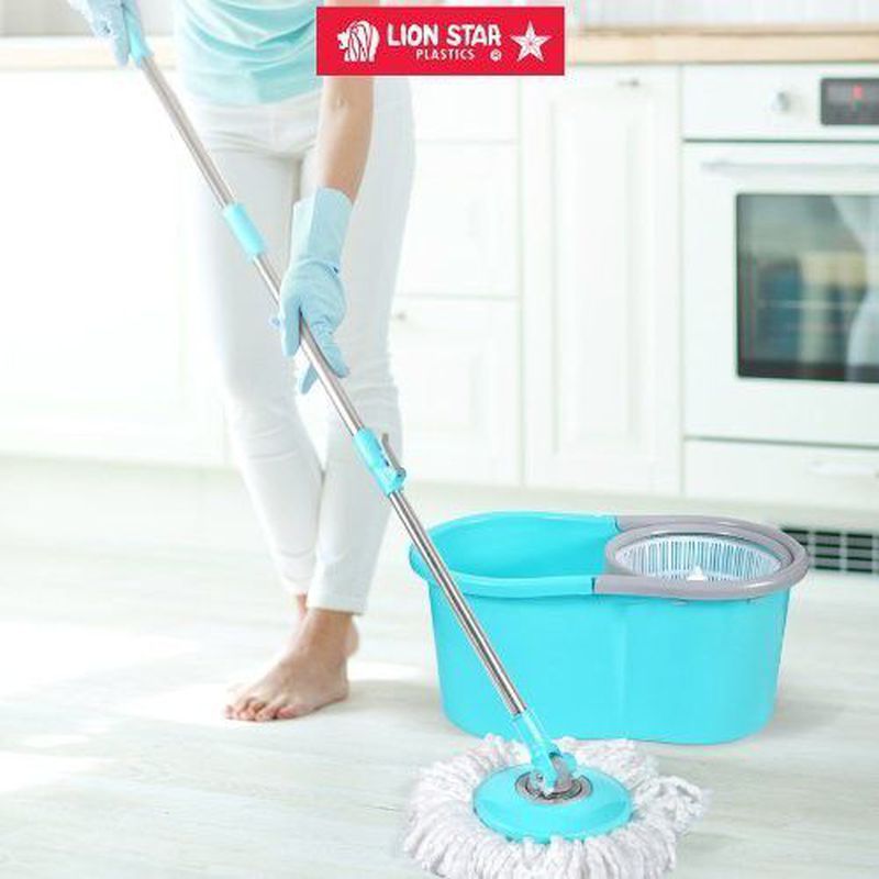 Spin Mop Livina alat kain Pel lantai Putar set Merk Lionstar