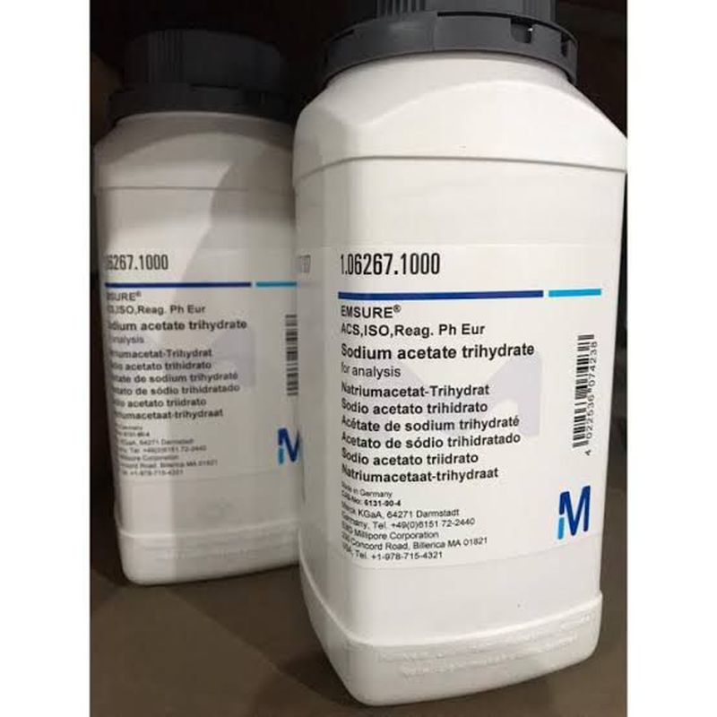 Cat No : 1.06267.1000 SODIUM ACETATE TRIHYDRATE FOR ANALYSIS Packing 1 Kg