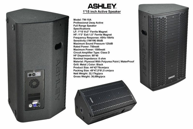 Ashley TW-15A Profesional 2way Active Full Range Speaker
