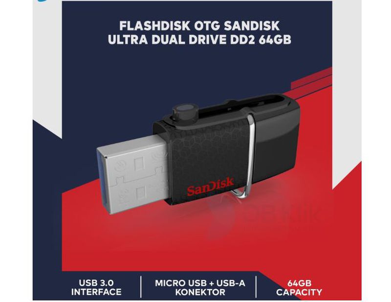 Flashdisk OTG Sandisk 64GB Ultra Dual Drive DD2 USB 3.0