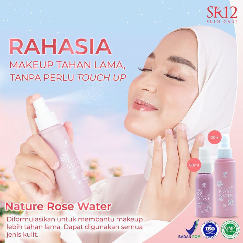 ROSE WATER SR12 SETTING SPRAY SPRAY WAJAH SETING SPRAY SR12 SKINCARE