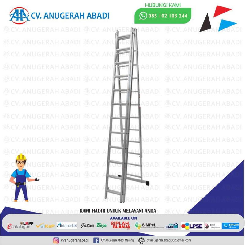 KRISBOW TANGGA LIPAT ALUMINIUM KOMBINASI 12 STEP