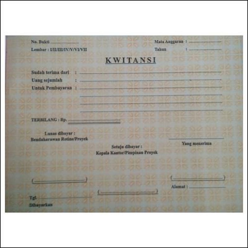 Buku Kwitansi Proyek 3TTD