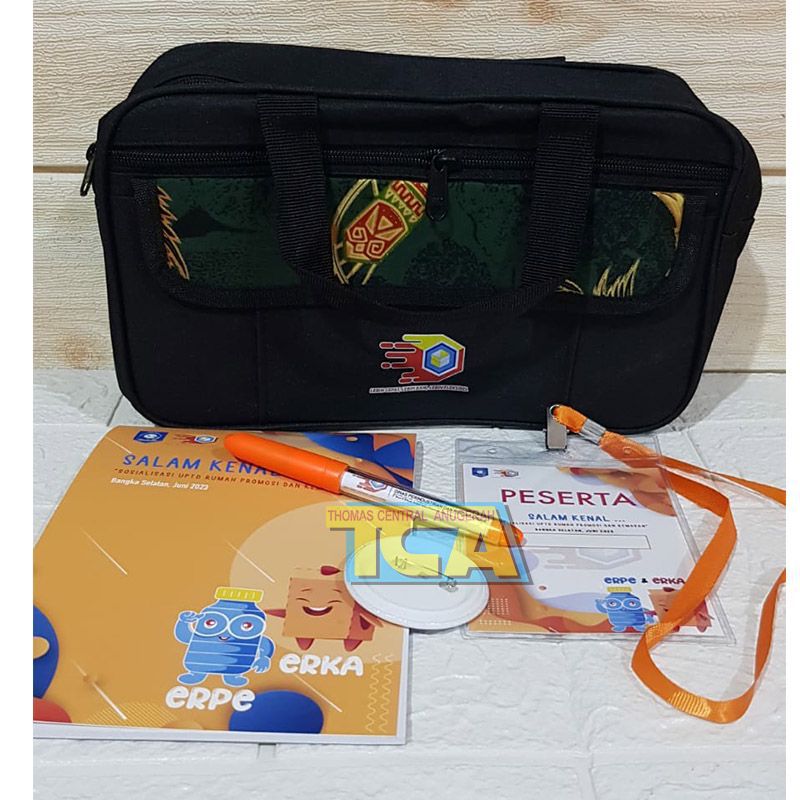 Paket Seminar Kit (Pouch Costum, Blocknote Costum, Pena Costum, Pin ...