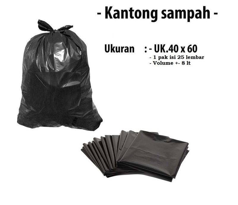 Kantong Sampah / Plastik Sampah / Kantong Plastik - Hitam Uk. 40 x 60 cm