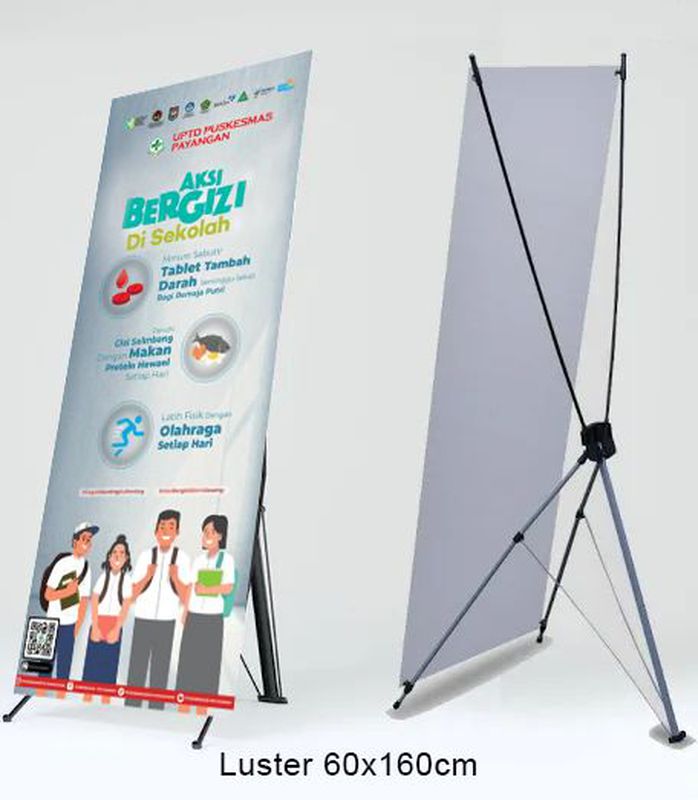 Luster X Banner ukuran 60 x 160 cm