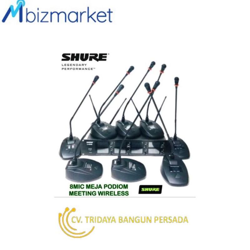 SHURE MICROPHONE 8 CHANNEL CONFERENCE 8 MIC MEJA WIRELESS PODIUM SHURE U808B 4733002000-LAG-08715229