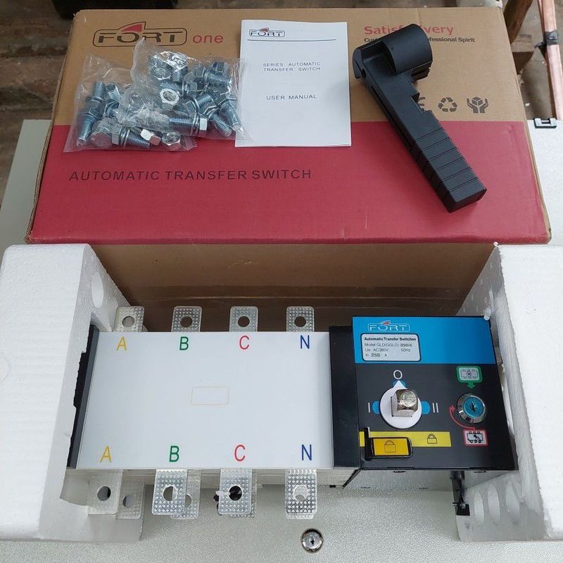 Cos Change Over Switch ATS 250a 4p Motorized GGLD-250/4 FORT dari Allevy Elektrik Jakarta Pus