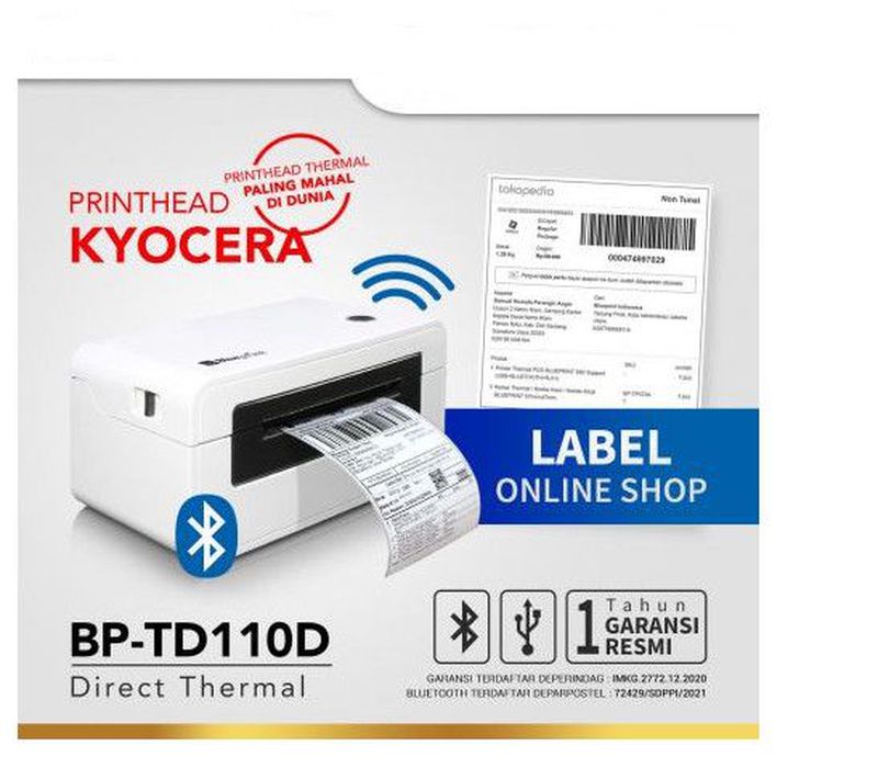 Printer BluePrint BP-TD110D USB + Bluetooth Barcode Thermal Blue Print
