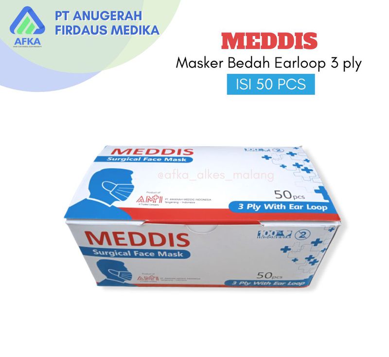 Meddis Surgical Face Mask 3 Ply With Ear Loop